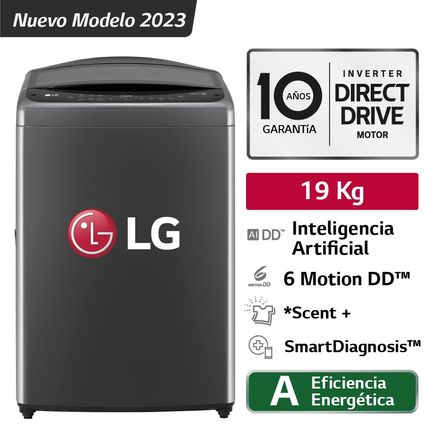 Lavadora 19Kg LG Smart Motion Carga Superior Negro WT19BPB